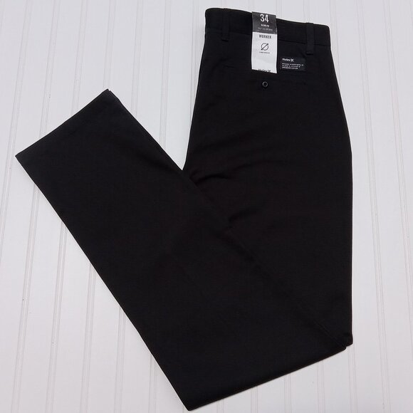 Hurley | Pants | Hurley Khaki Pants Mens 34 Black Slim Fit Chinos ...